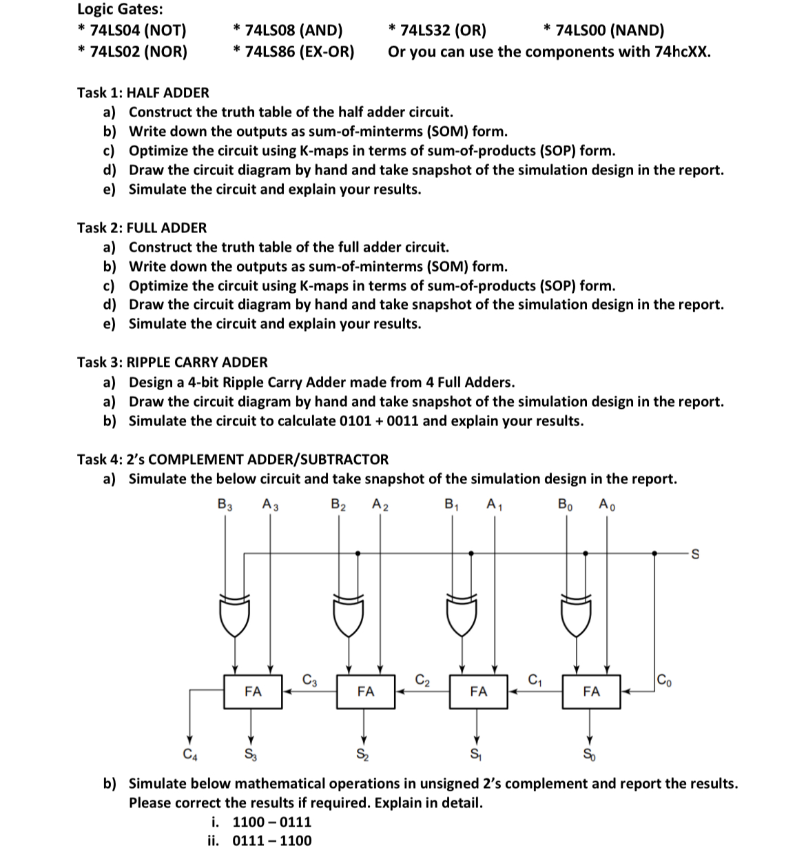 Logic Gates: ∗74LSO4 (NOT) ∗74LSO8 (AND) ∗74LS32 (OR) | Chegg.com