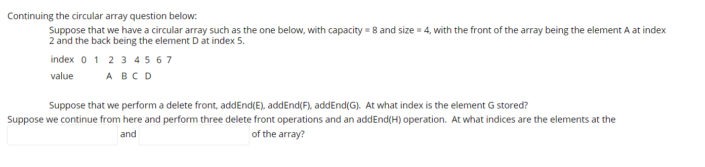 Solved Continuing the circular array question below: Suppose | Chegg.com