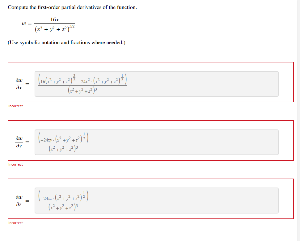Solved Compute the first-order partial derivatives of the | Chegg.com