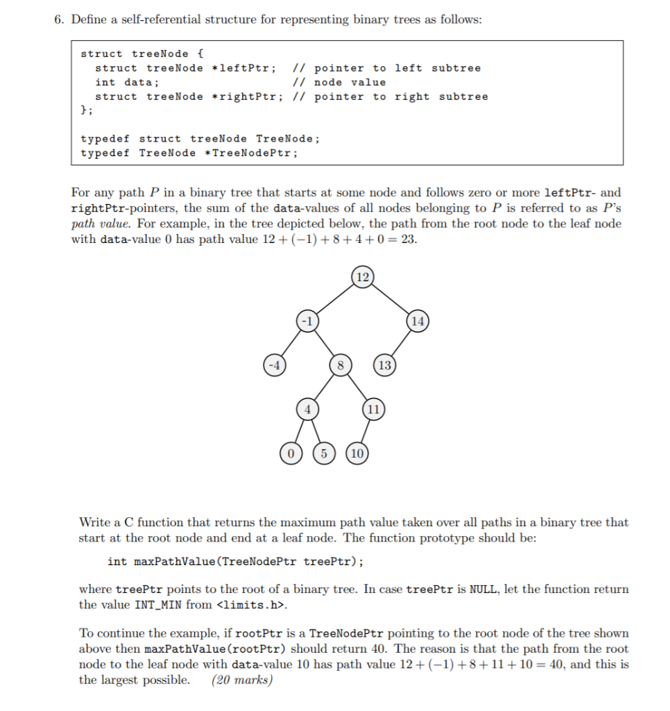 Solved 6. Define a self-referential structure for | Chegg.com
