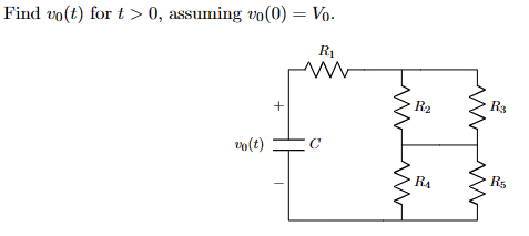 Solved Find v0(t) for t>0, assuming v0(0)=V0.Find i(t) for | Chegg.com