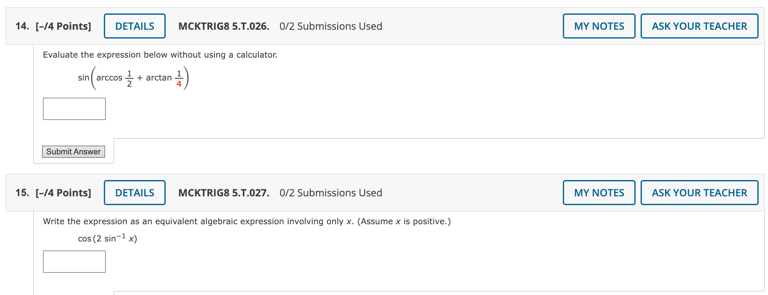 Solved Evaluate the expression below without using a | Chegg.com