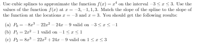 Solved Use cubic splines to approximate the function f(t) = | Chegg.com