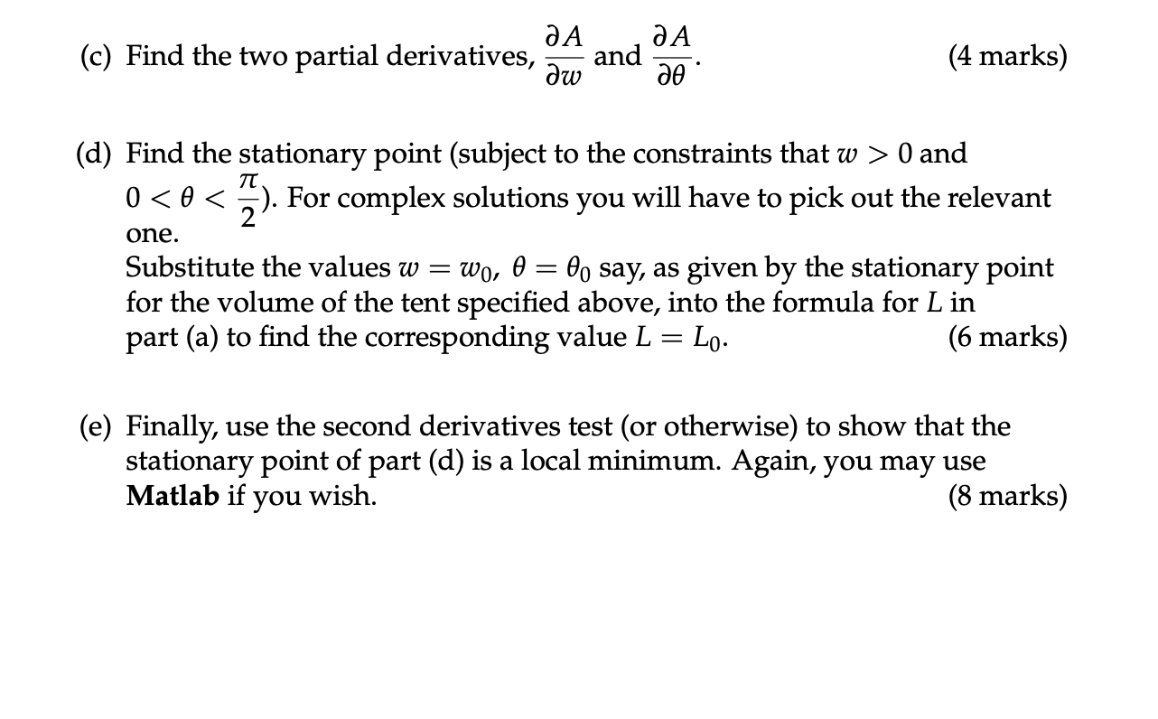Solved Maxima and Minima (25 marks) In this problem, you | Chegg.com