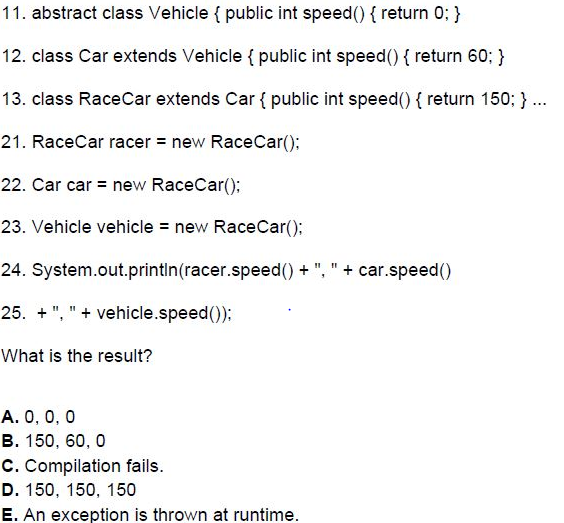 Solved 11.abstract ciass Vehicie ( pubilc int speed) (returm | Chegg.com