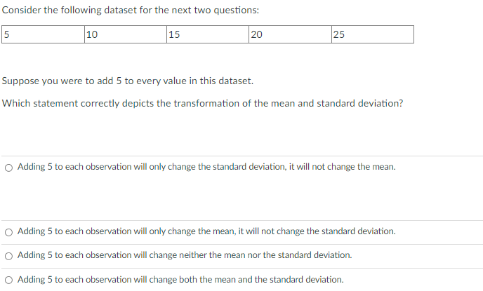 Solved Consider The Following Dataset For The Next Two