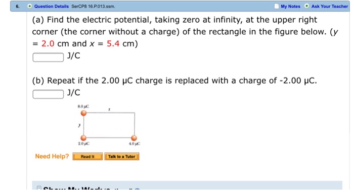 Solved Find the electric potential, taking zero at infinity, | Chegg.com