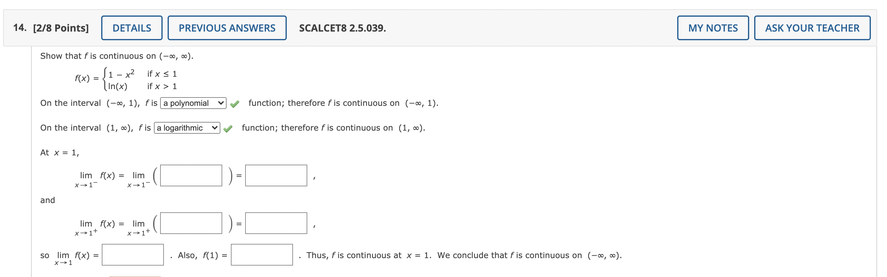 Solved 14. [2/8 Points] DETAILS PREVIOUS ANSWERS SCALCET8 | Chegg.com