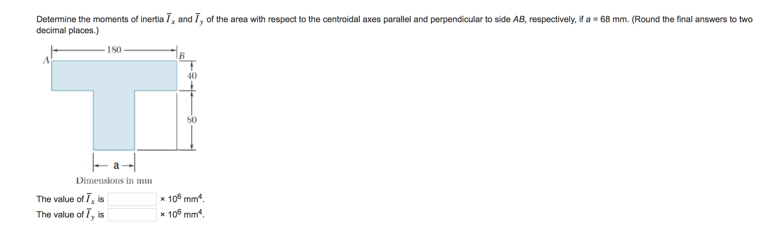 Solved Determine the moments of inertia Ix and Iy of the | Chegg.com