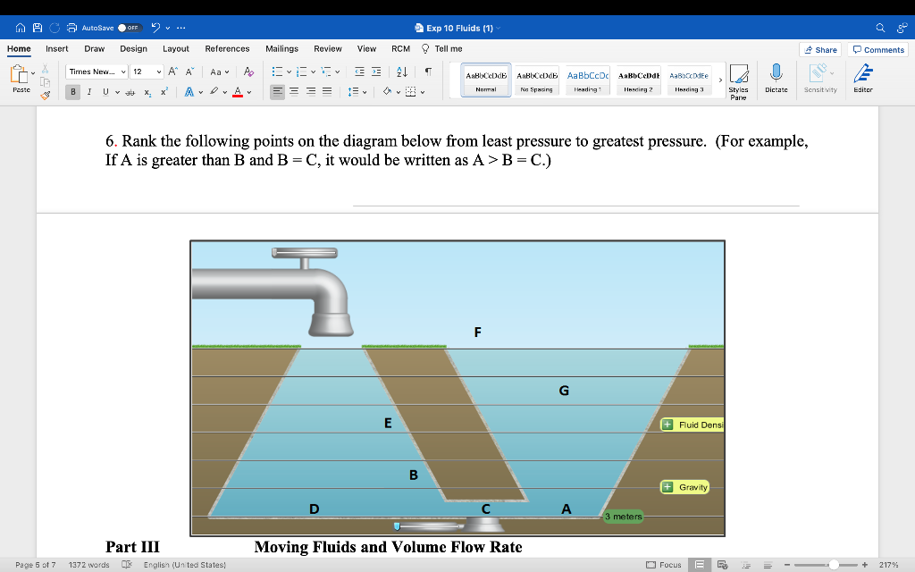 Solved AOC AutoSave OFF 2 v... Exp 10 Fluids (1) Home Insert | Chegg.com