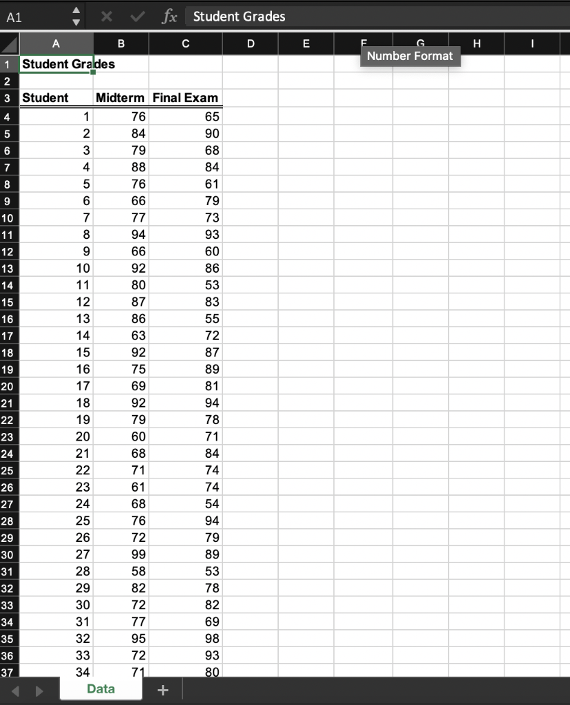 40. Using the data in the Excel file Student Grades, | Chegg.com
