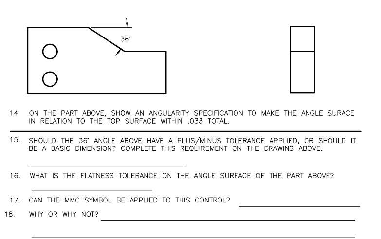 Solved 36 o 14 ON THE PART ABOVE, SHOW AN ANGULARITY | Chegg.com