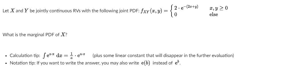 Solved Let X and Y be jointly continuous RVs with the | Chegg.com