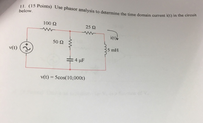 Solved Use phasor analysis to determine the time domain | Chegg.com