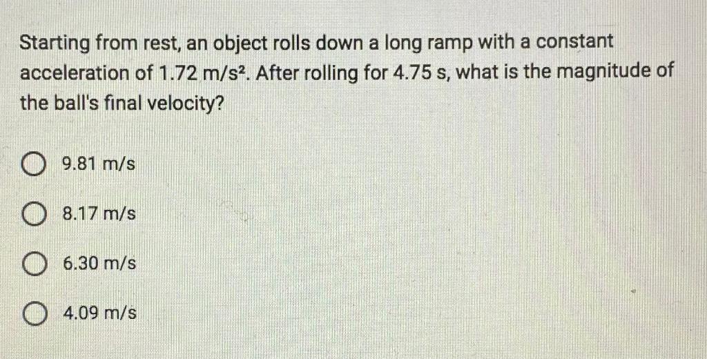 Solved Starting from rest, an object rolls down a long ramp | Chegg.com