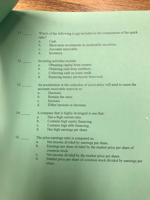 Solved Which of the following is not included in the | Chegg.com