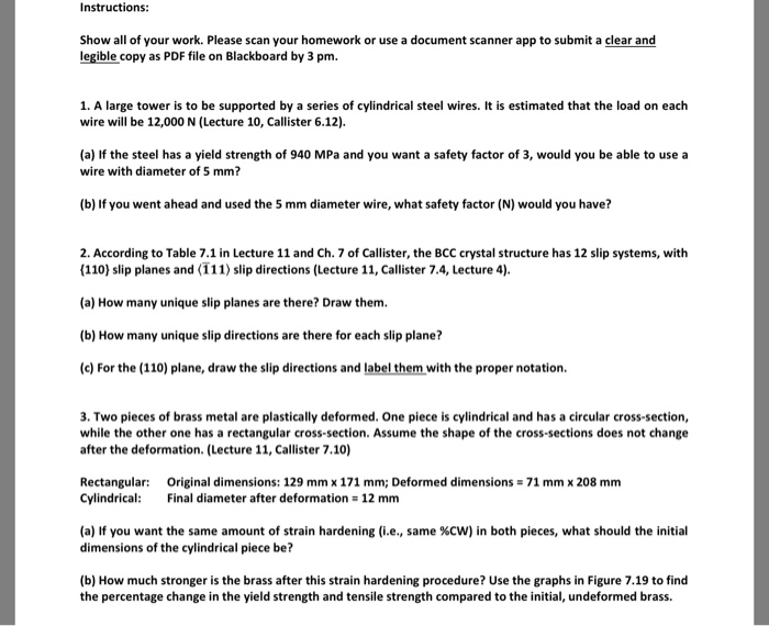 Solved Instructions: Show all of your work. Please scan your | Chegg.com