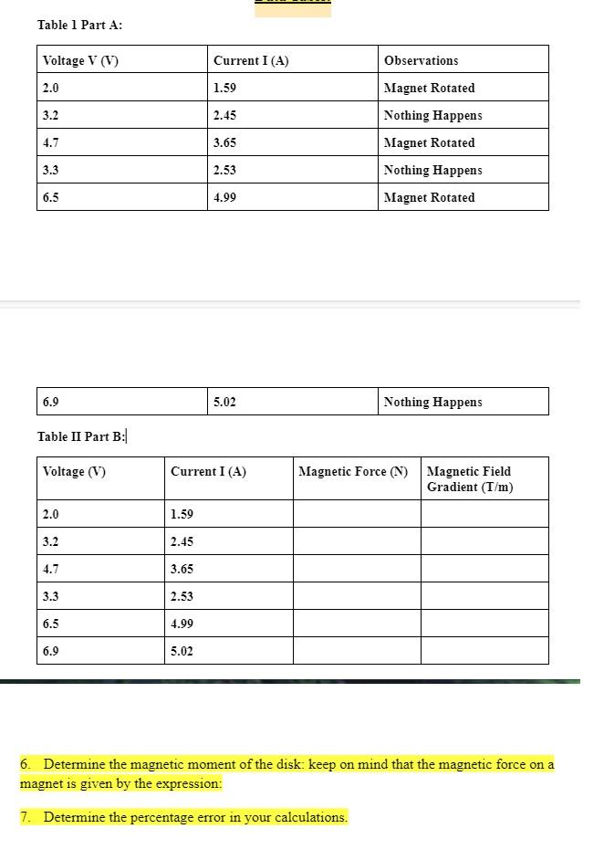 Lab 8: Magnetic Force on a Magnet Objectives: All | Chegg.com