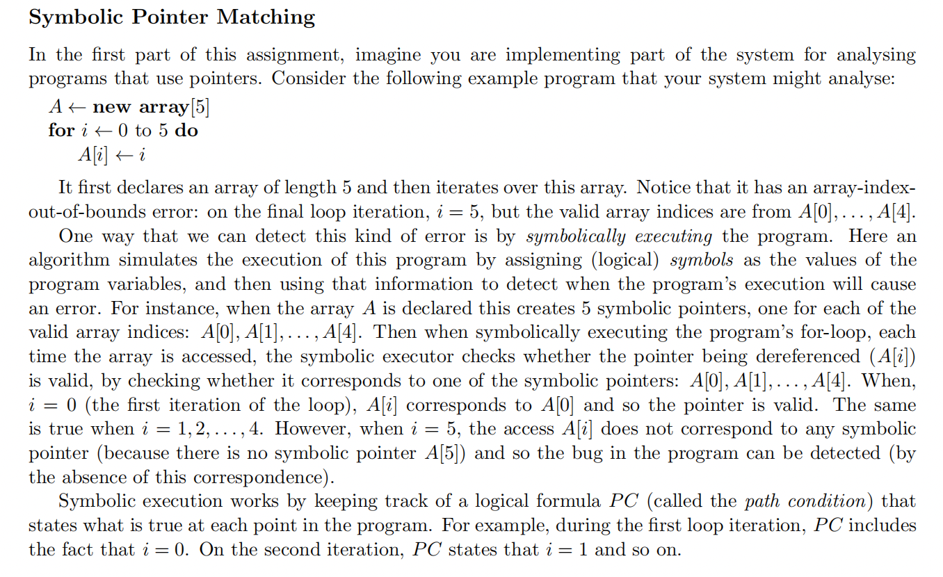 Solved Symbolic Pointer Matching In the first part of this | Chegg.com