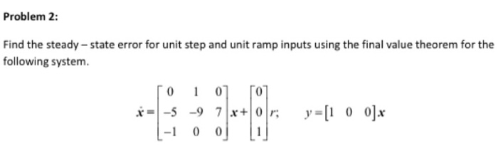 Solved Problem 2: Find the steady-state error for unit step | Chegg.com