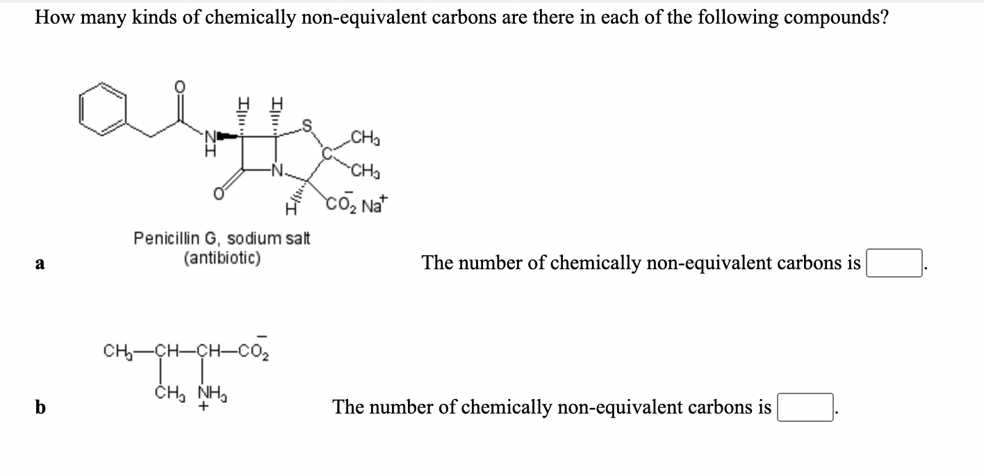Solved How many kinds of chemically non-equivalent carbons | Chegg.com