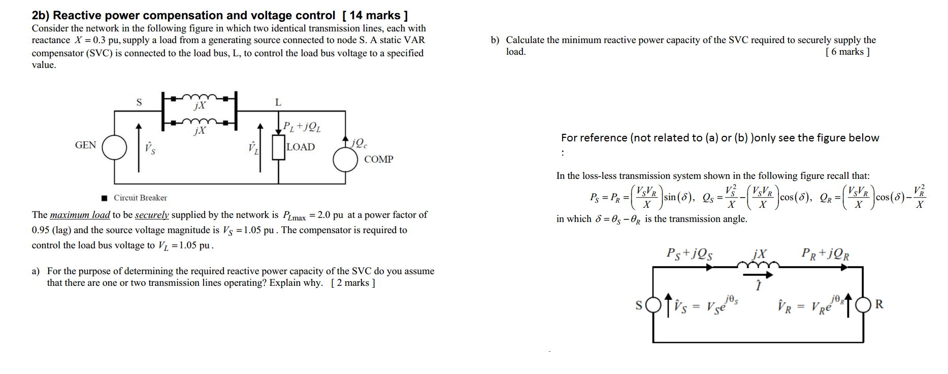 2b) Reactive power compensation and voltage control [ | Chegg.com