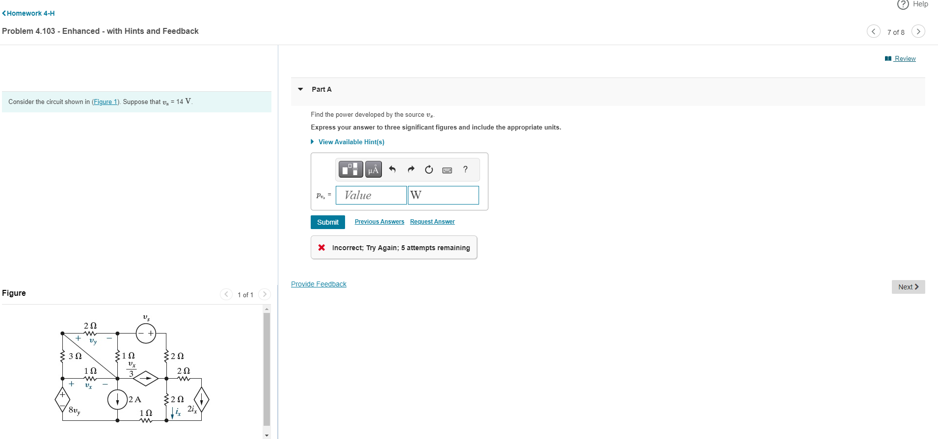 Solved Problem 4.103 - ﻿Enhanced - ﻿with Hints and | Chegg.com