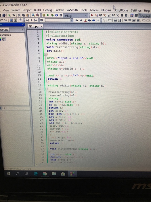 -Code Blocks 13.12 View Search Project Build Debug | Chegg.com
