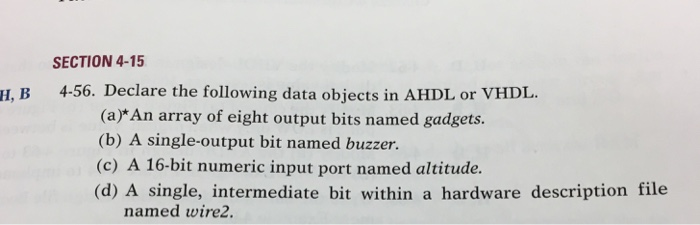 Solved SECTION 4-15 H, B 4-56. Declare the following data | Chegg.com