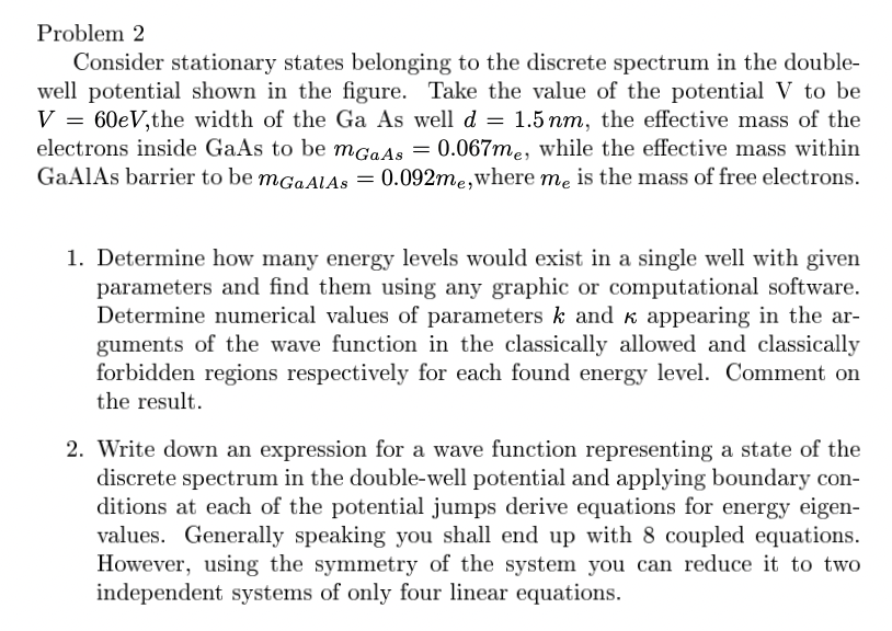 Solved Problem 2 Consider stationary states belonging to the | Chegg.com