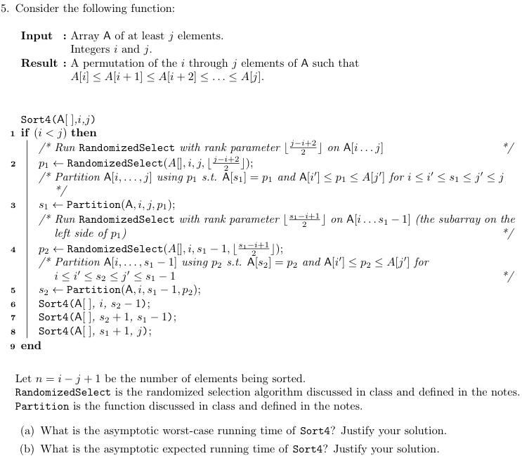 Solved What is the asymptotoc expected running time of Sort | Chegg.com