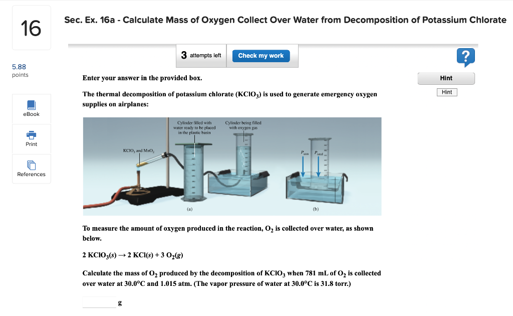 Solved The thermal decomposition of potassium chlorate | Chegg.com