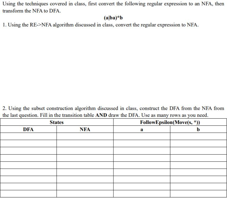 Using the techniques covered in class, first convert | Chegg.com