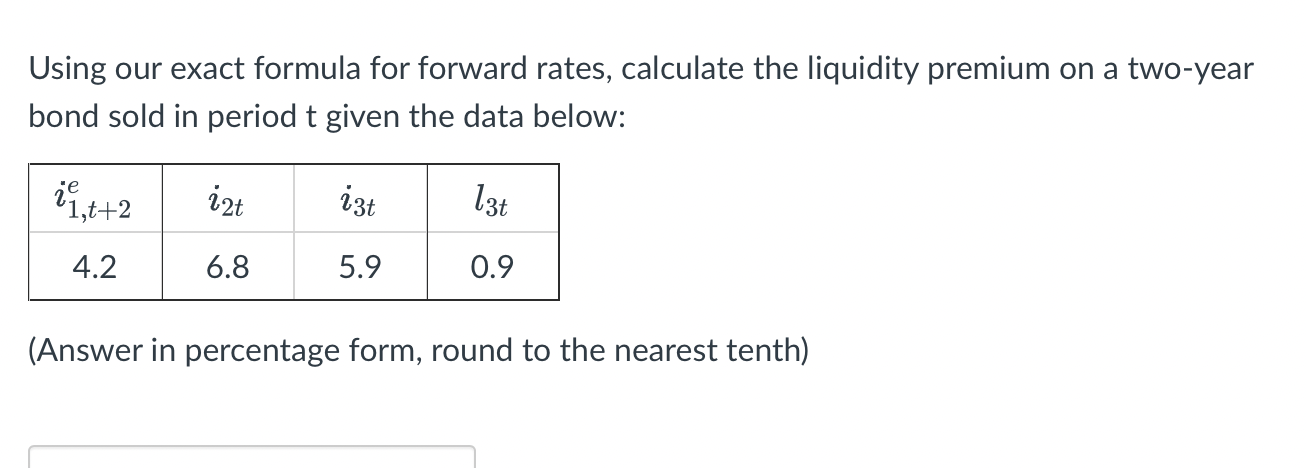 Solved Using our exact formula for forward rates, calculate | Chegg.com