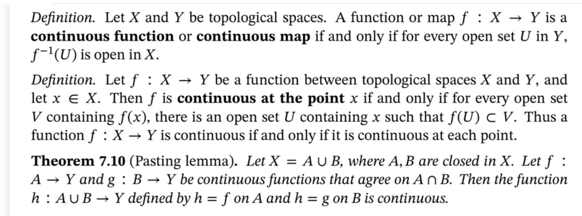 Solved Definition. Let X and Y be topological spaces. A | Chegg.com