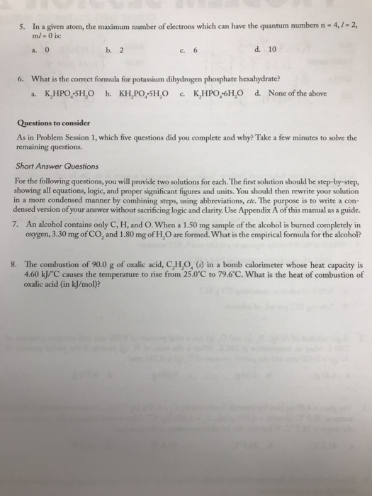 Solved Solve these questions before your Problem Session, | Chegg.com