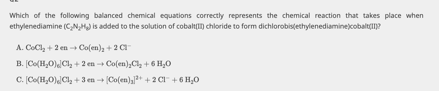 Solved Which of the following balanced chemical equations | Chegg.com