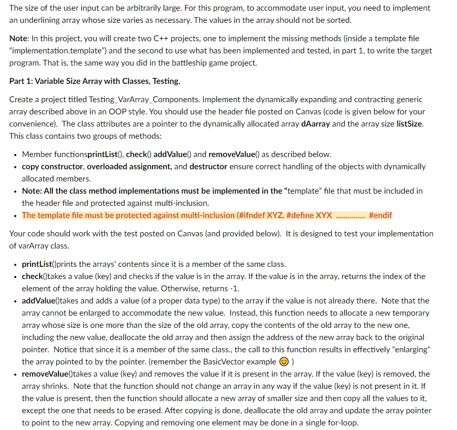 Solved Project description: Write a program that allows the | Chegg.com