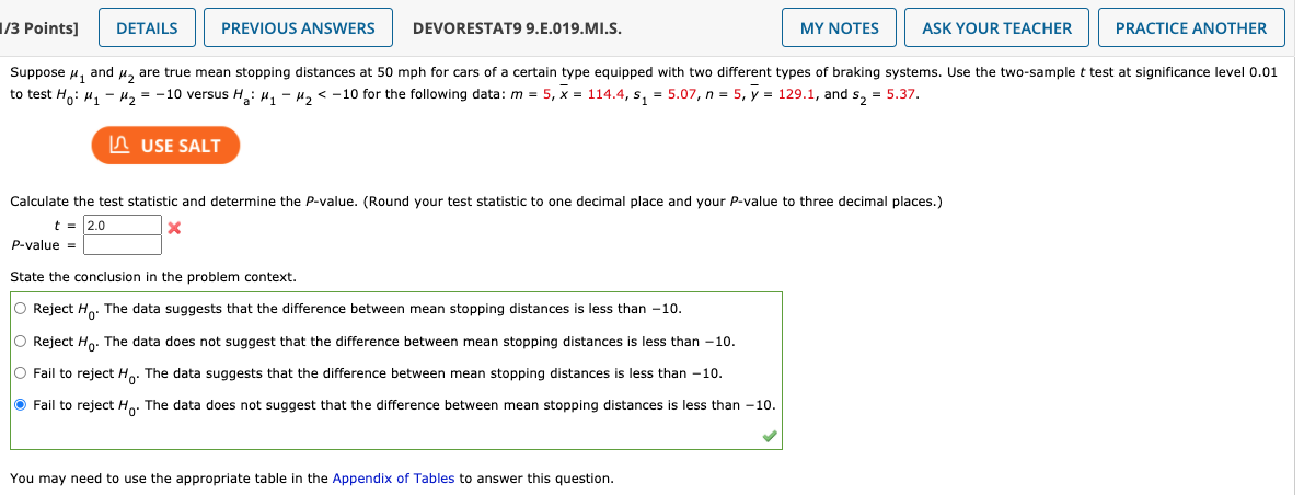 Solved 1/3 Points] DETAILS PREVIOUS ANSWERS DEVORESTAT9 | Chegg.com