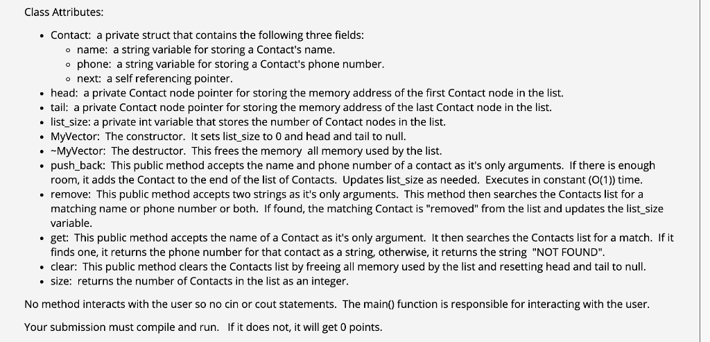 Solved Write A Class Named Myvector Using The Following Uml