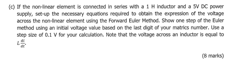 Solved (c) If the non-linear element is connected in series | Chegg.com