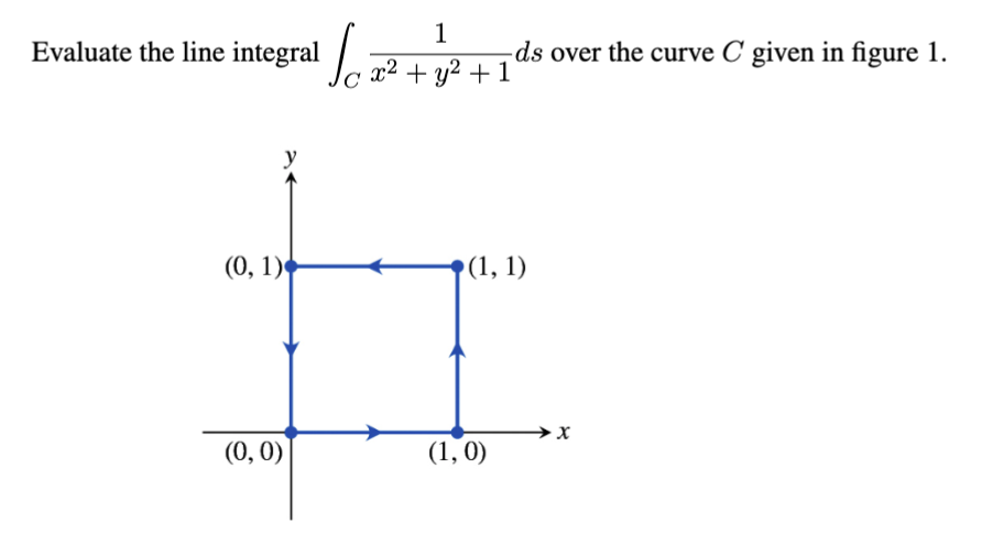 Solved Evaluate the line integral ∫C﻿1x2+y2+1ds ﻿over the | Chegg.com