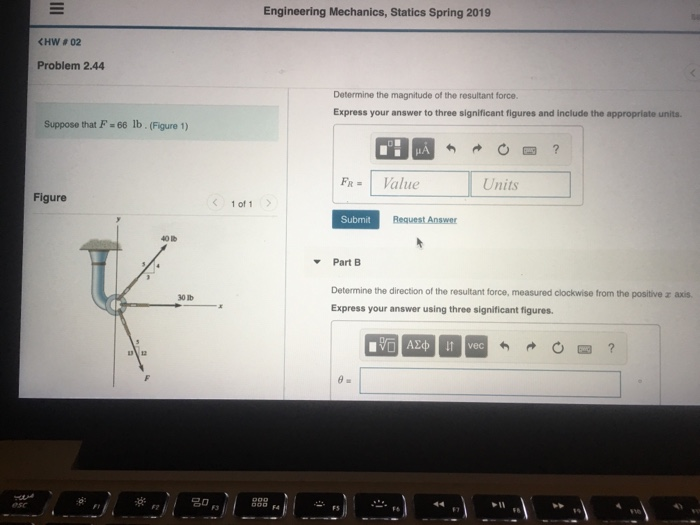 Solved Engineering Mechanics, Statics Spring 2019 Problem | Chegg.com