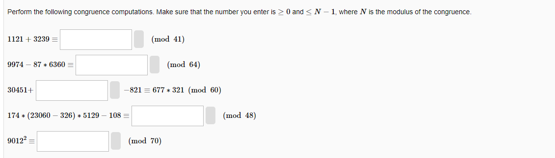 Solved Perform the following congruence computations. Make | Chegg.com