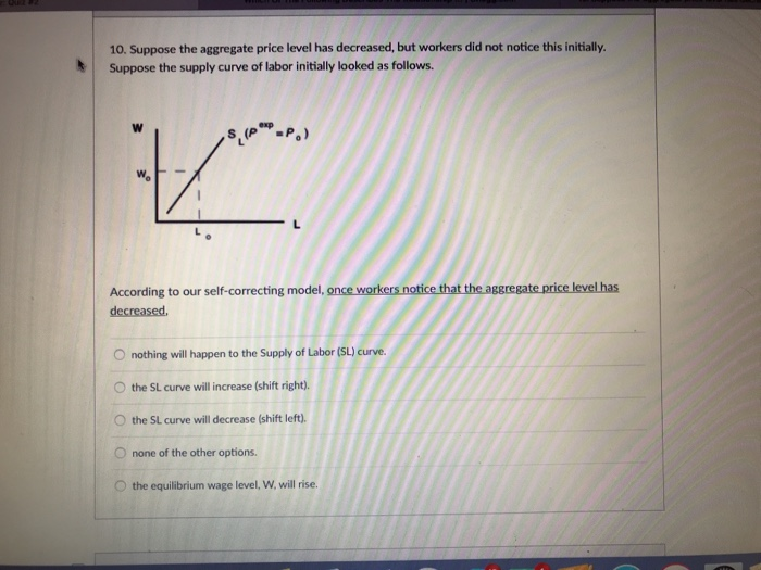 Solved 10. Suppose the aggregate price level has decreased, | Chegg.com