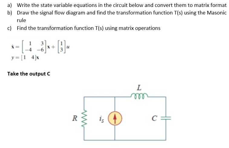 Solved a) Write the state variable equations in the circuit | Chegg.com