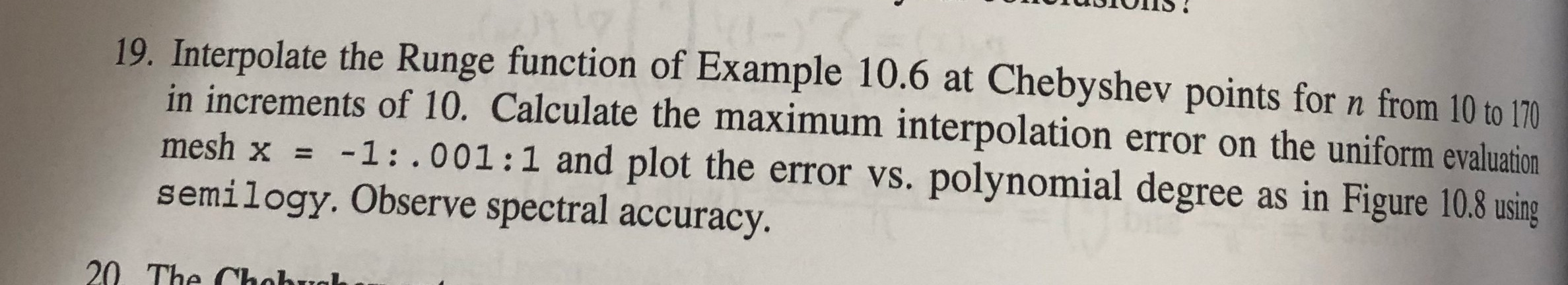 19. Interpolate the Runge function of Example 10.6 at | Chegg.com