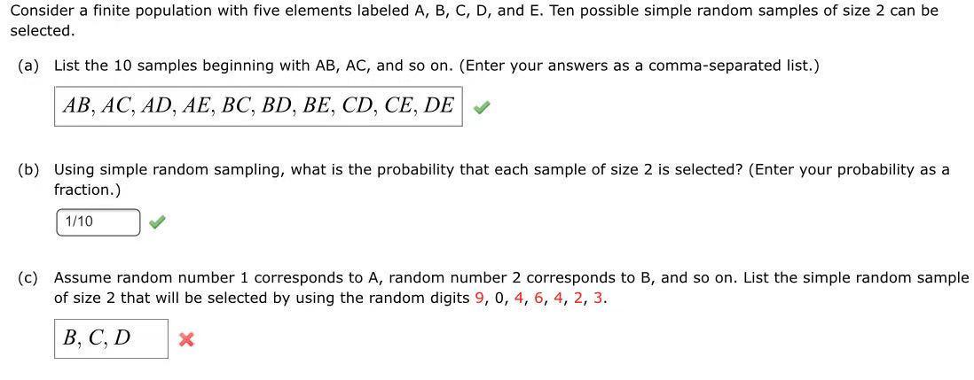 Solved Consider a finite population with five elements | Chegg.com