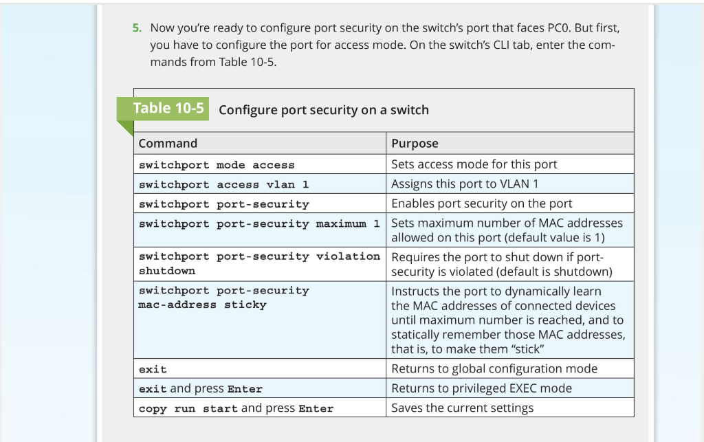 Solved Capstone Project 10-1: Secure Switch Ports in Packet | Chegg.com