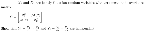 Solved X1 and X, are jointly Gaussian random variables with | Chegg.com